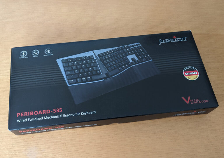 Perixx PX Ergo Mech PERIBOARD-535 レビュー － エルゴノミクスデザインのメカニカルキーボードを試す！